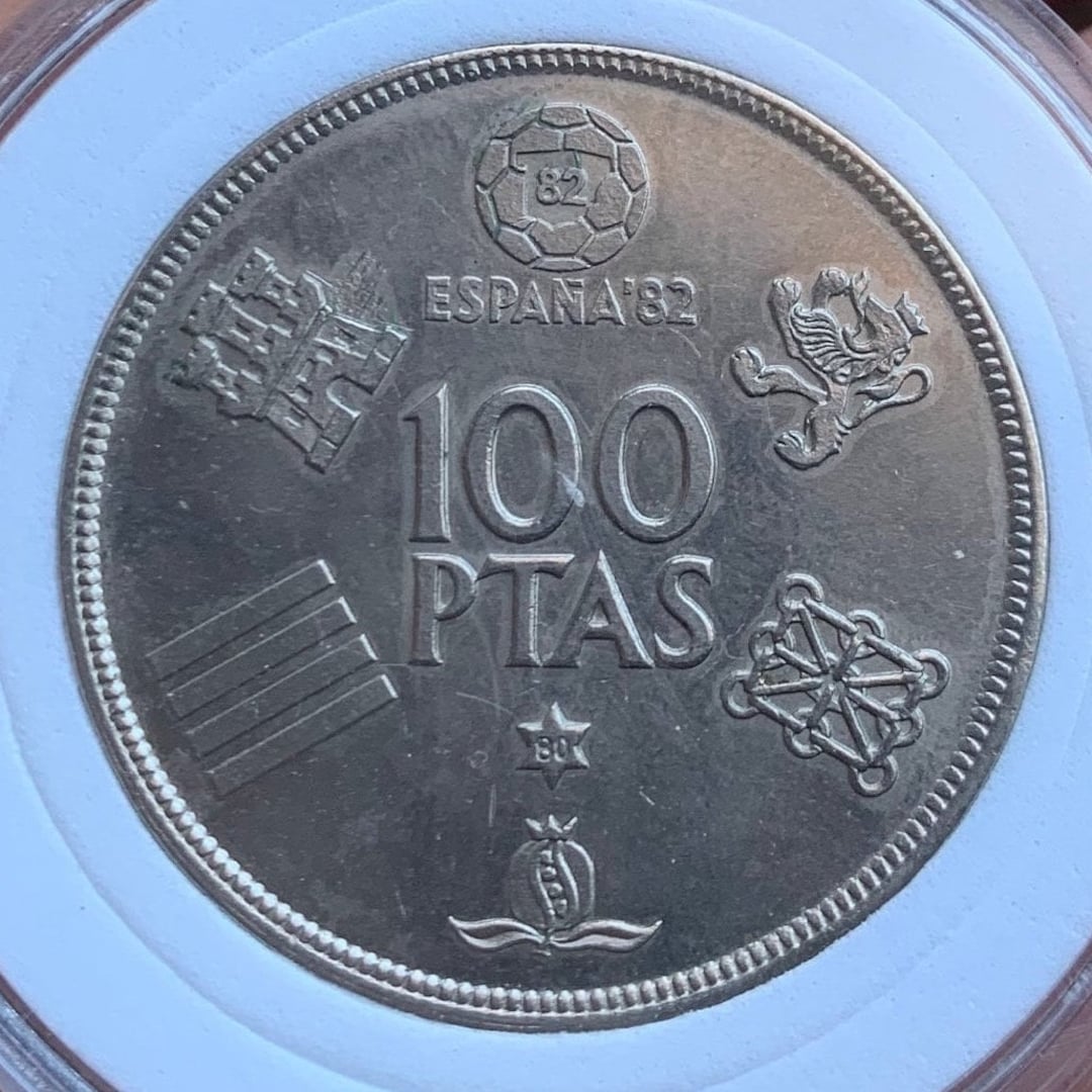100 PESETAS 1980 spain 82 Star 80 King Juan Carlos I Includes Coin ...