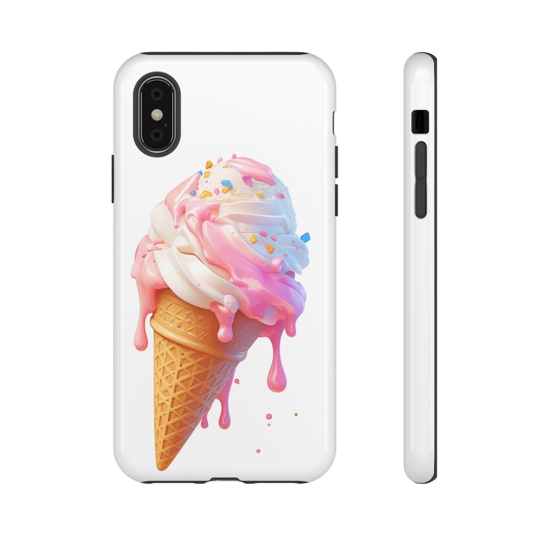 Melting Pink Ice Cream Cone Phone Case for iPhone and Samsung Galaxy ...