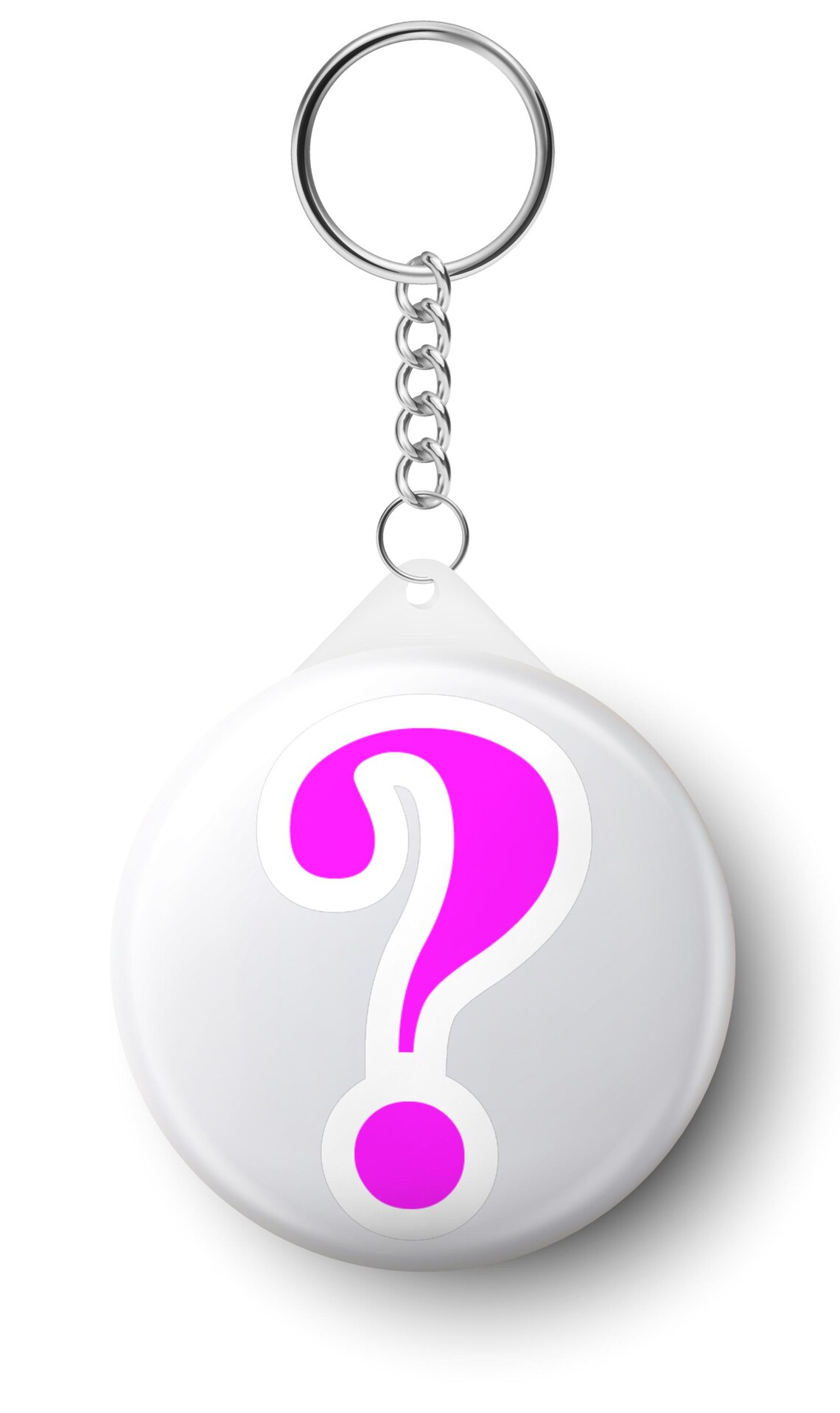 Digital Download Pink Question Mark Image for Round Keychain Front ...