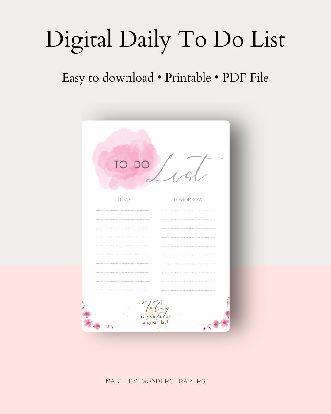 Minimalist Printable To-do List Daily and Weekly Planner Checklist Pdf ...