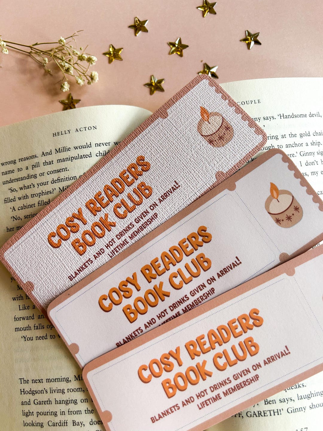 Cosy Readers Book Club Bookmark | Ticket Bookmark | Autumn Fall Cosy ...