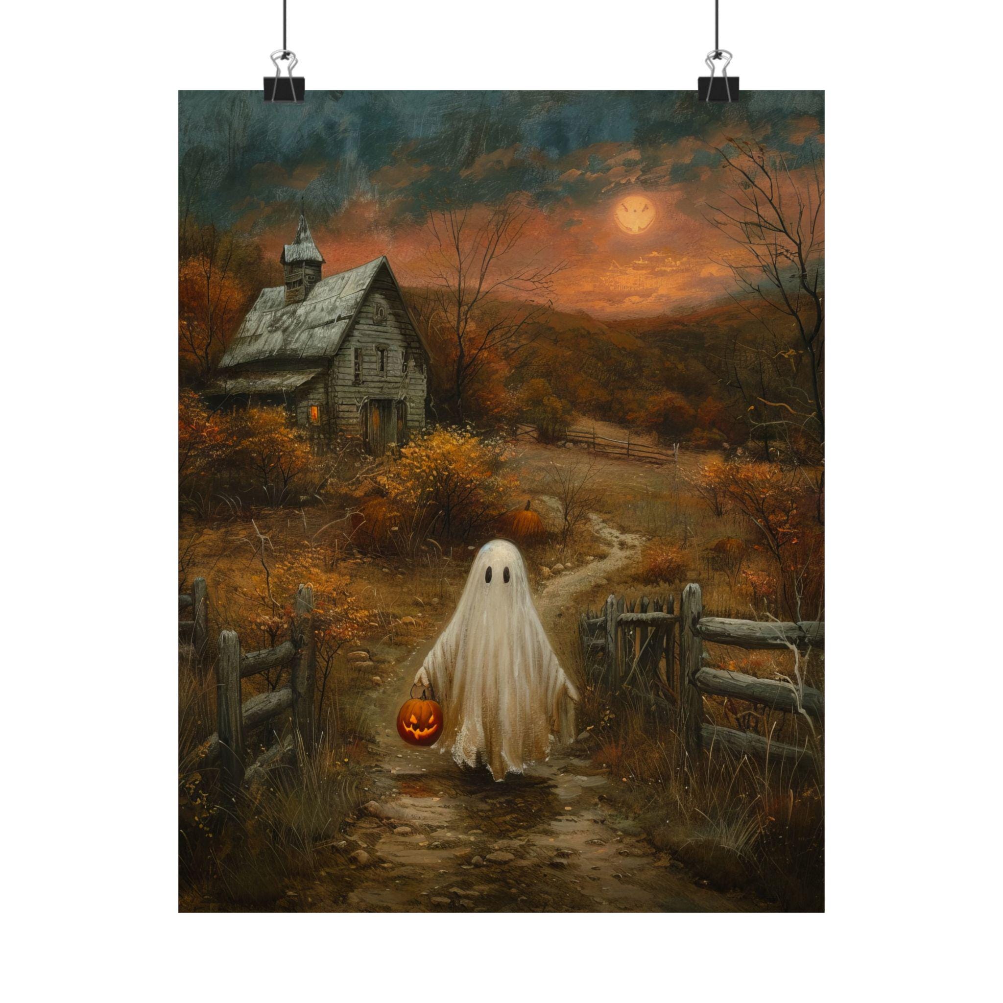 Ghost With His Pumpkin - Etsy