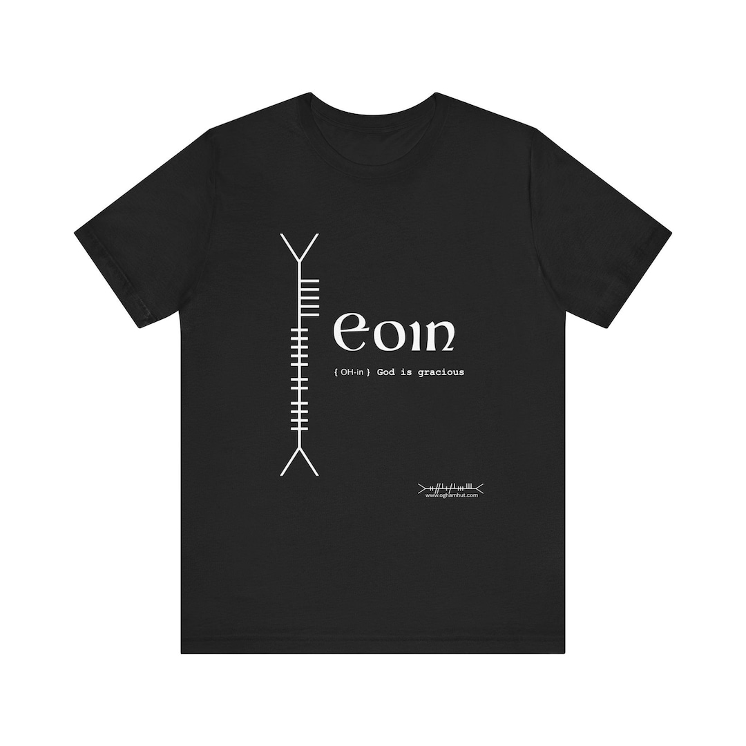 Eoin Name T-shirt: Irish Ogham Script, Celtic Tee - Etsy