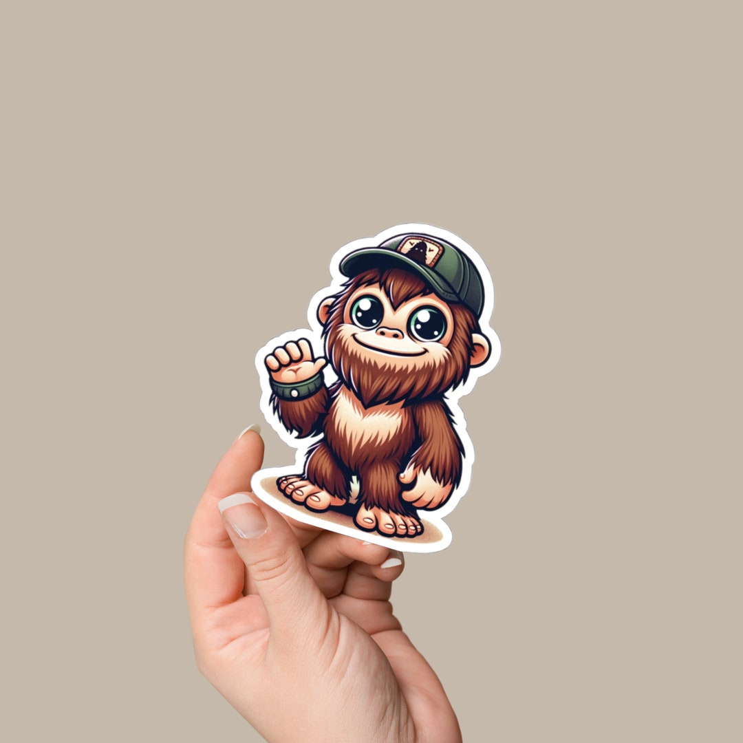 Cute Bigfoot Sticker, Bigfoot, Sasquatch, Forest, Journal Decals, Water ...