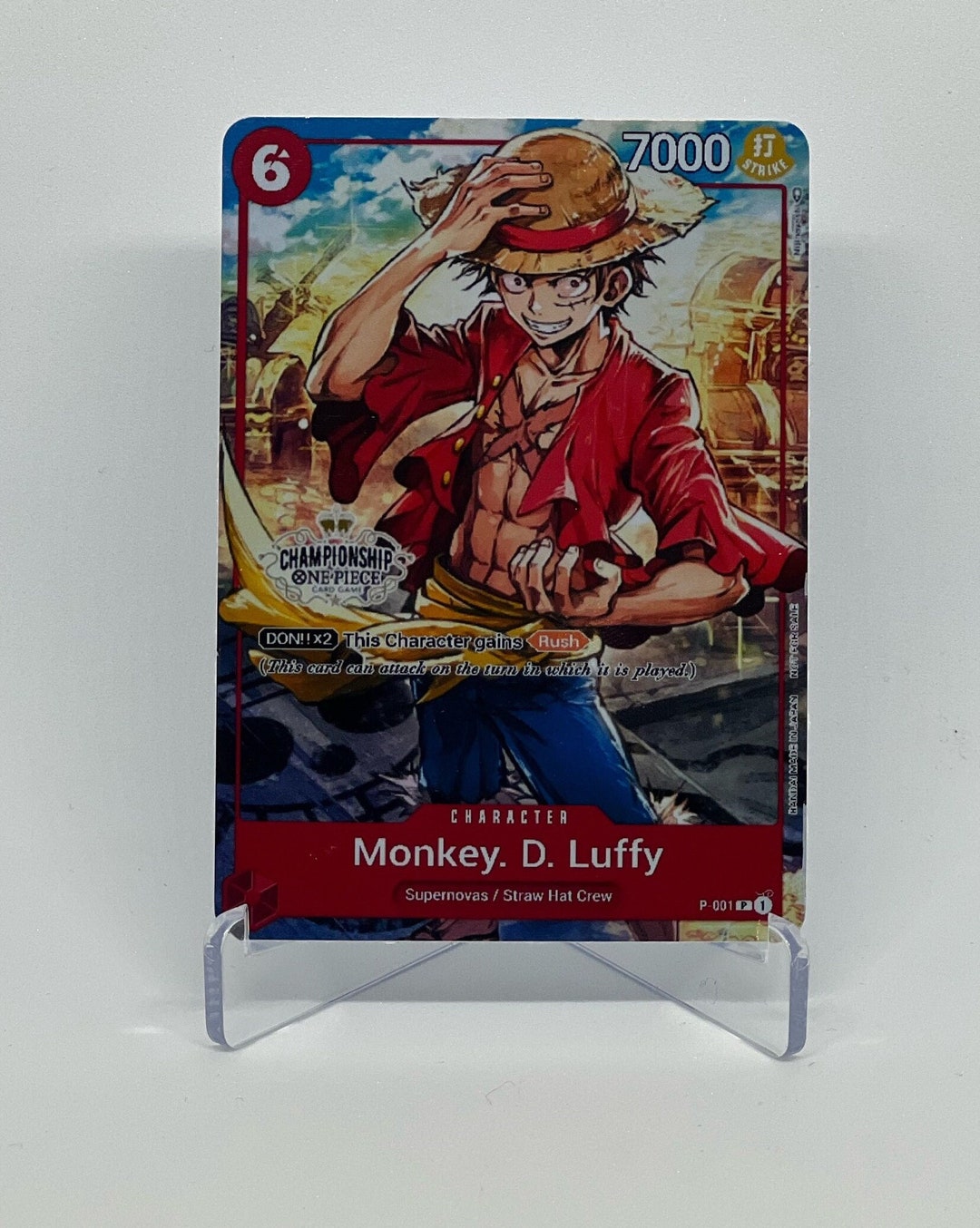 One Piece Monkey D Luffy store Championship Trophy Card P-001 Proxy / Hand Crafted - Etsy