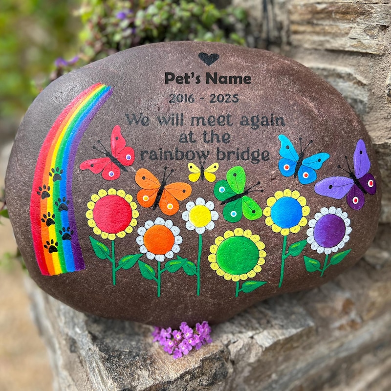 Painted Rock Cat - Etsy