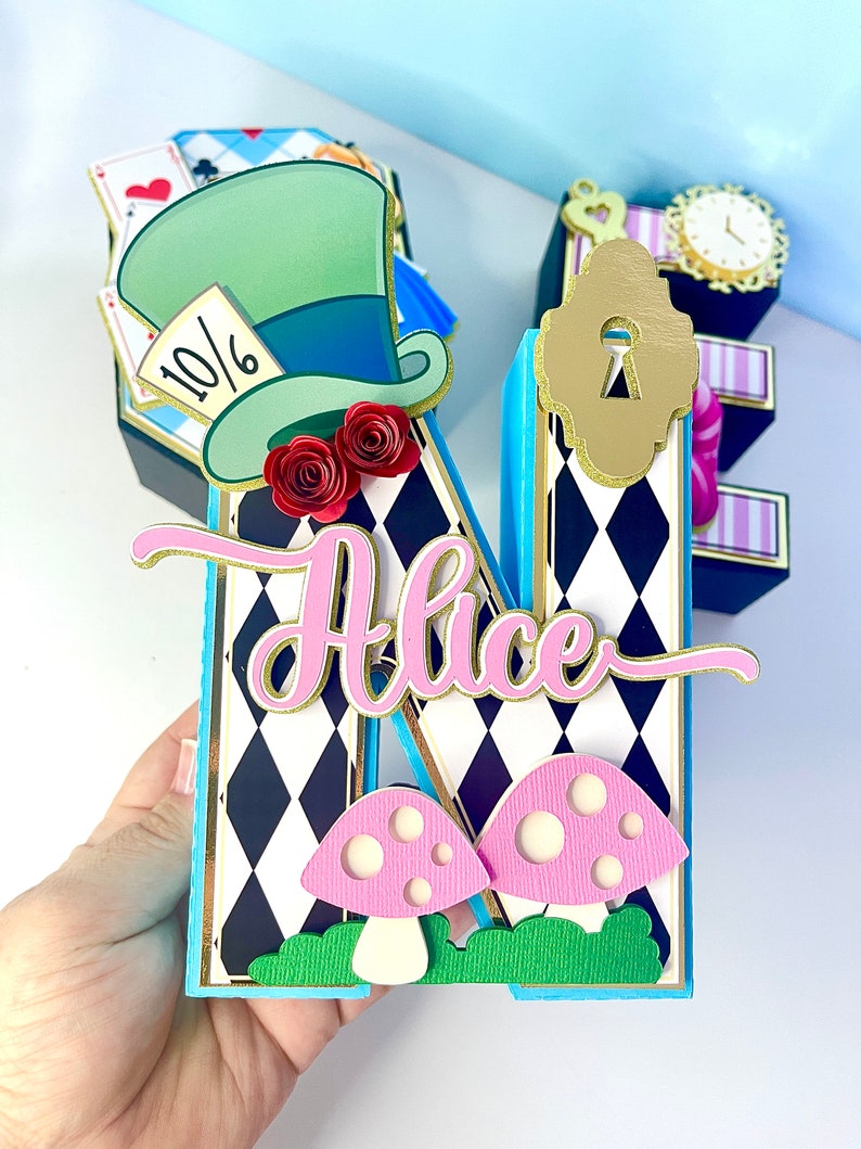 Alice in Wonderland 3D Letters: Onederland Party Decor - Etsy