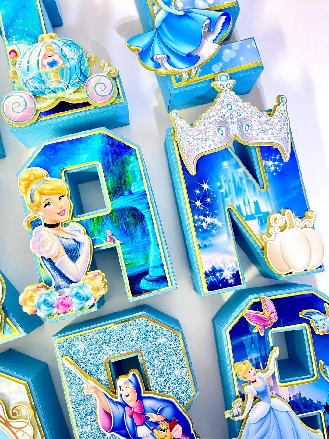 Princess 3D Letters or Numbers - Cinderella Party Theme - Princess ...