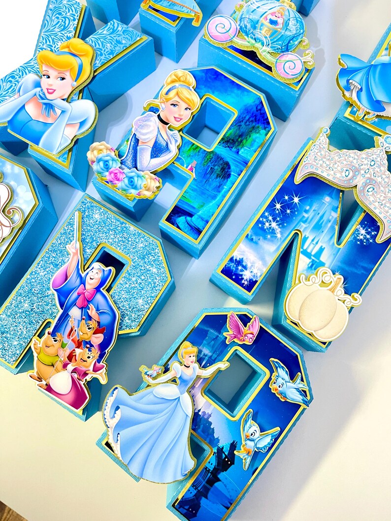 Cinderella 3D Letter: Princess Party Decor, Keepsake - Etsy