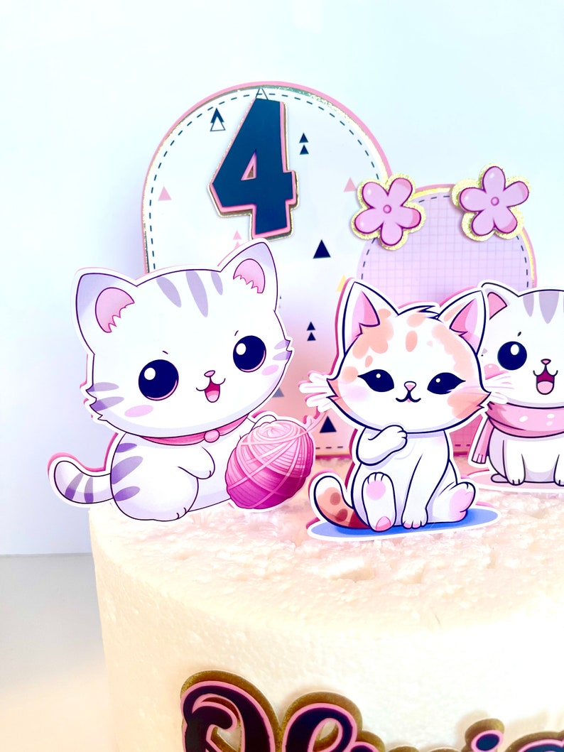 Kitty Cake Topper - Cats Party - Etsy