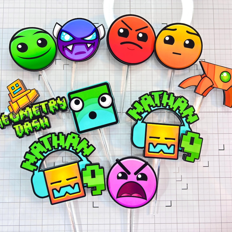Geometry Dash Birthday Cake - Etsy