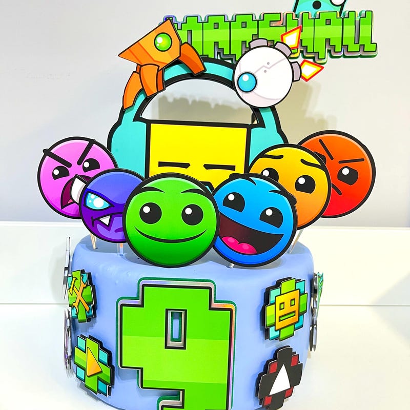 Geometry Dash Cake Topper - Etsy