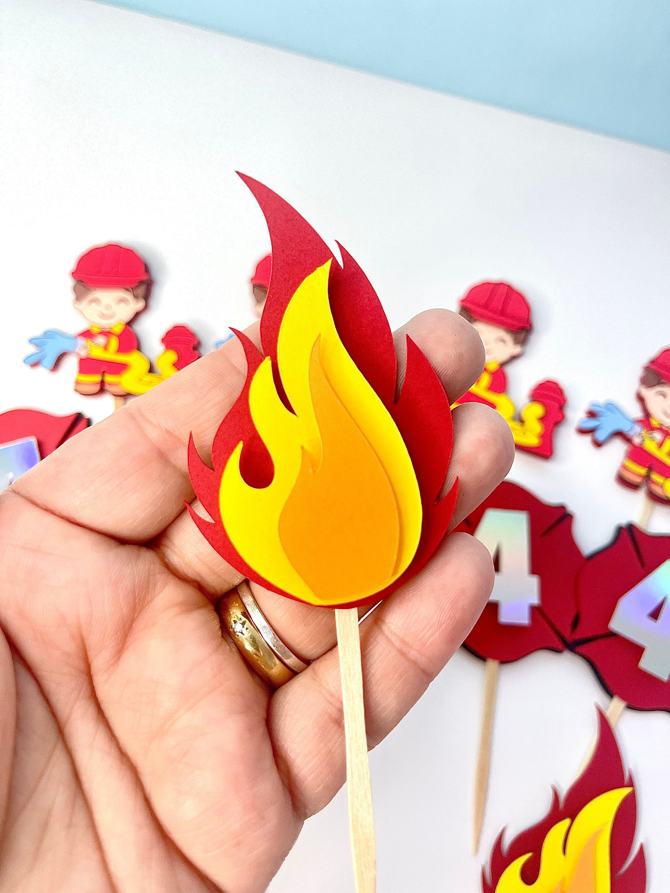 Fireman Cupcake Toppers Firefighters Cupcake Topper SET of 12 ...