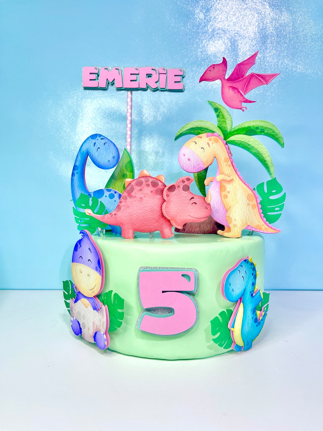 Dino Cake Topper - Dinosaur Birthday - Dinosaur Cake Topper - Dinosaur ...