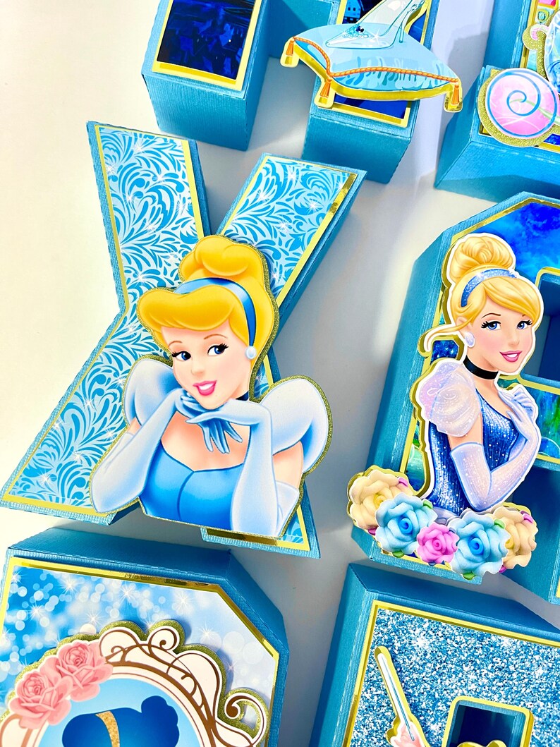 Cinderella 3D Letter: Princess Party Decor, Keepsake - Etsy