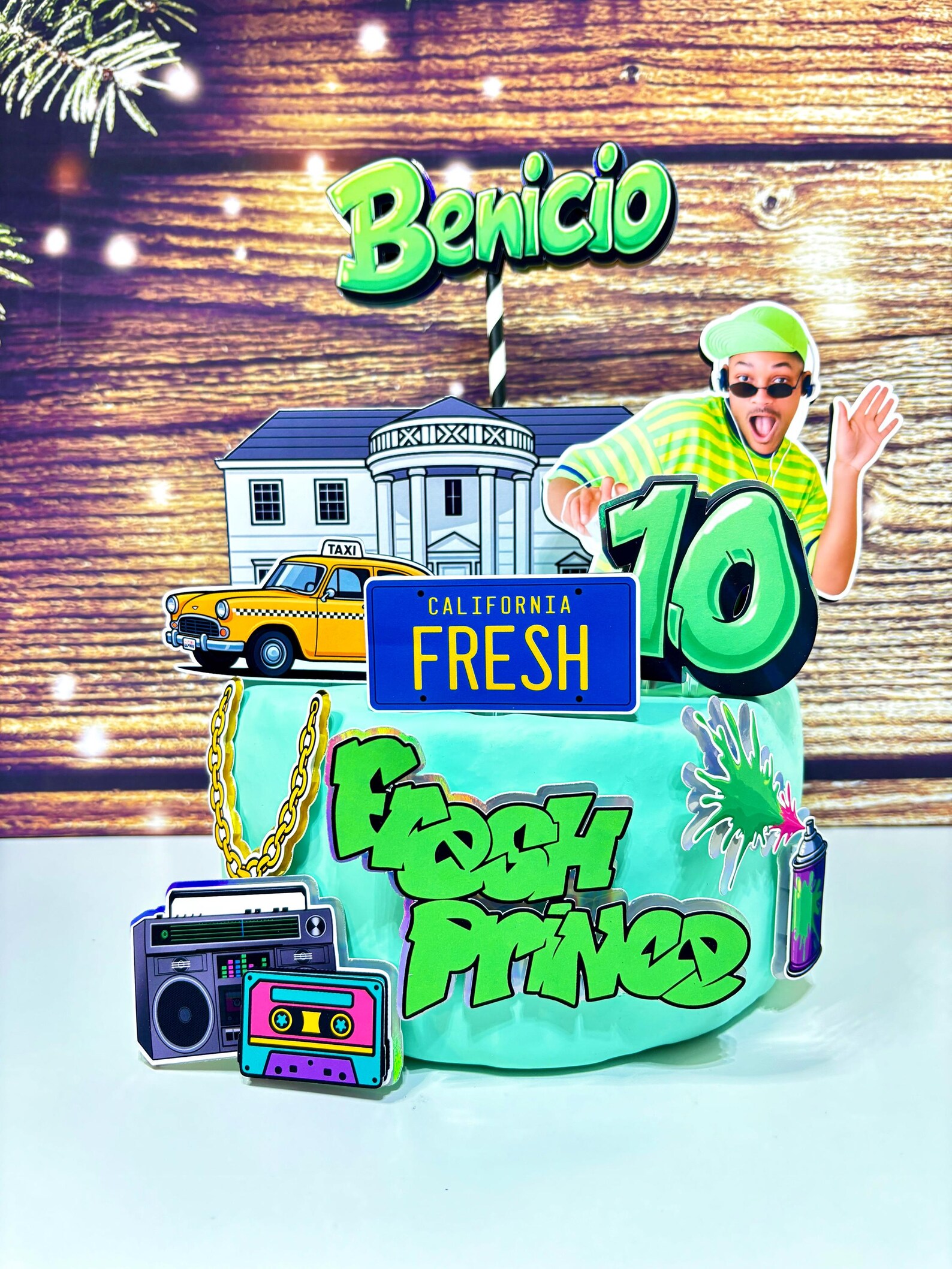 90s Hip Hop Cake Topper: Fresh Prince Theme, Personalized Birthday ...