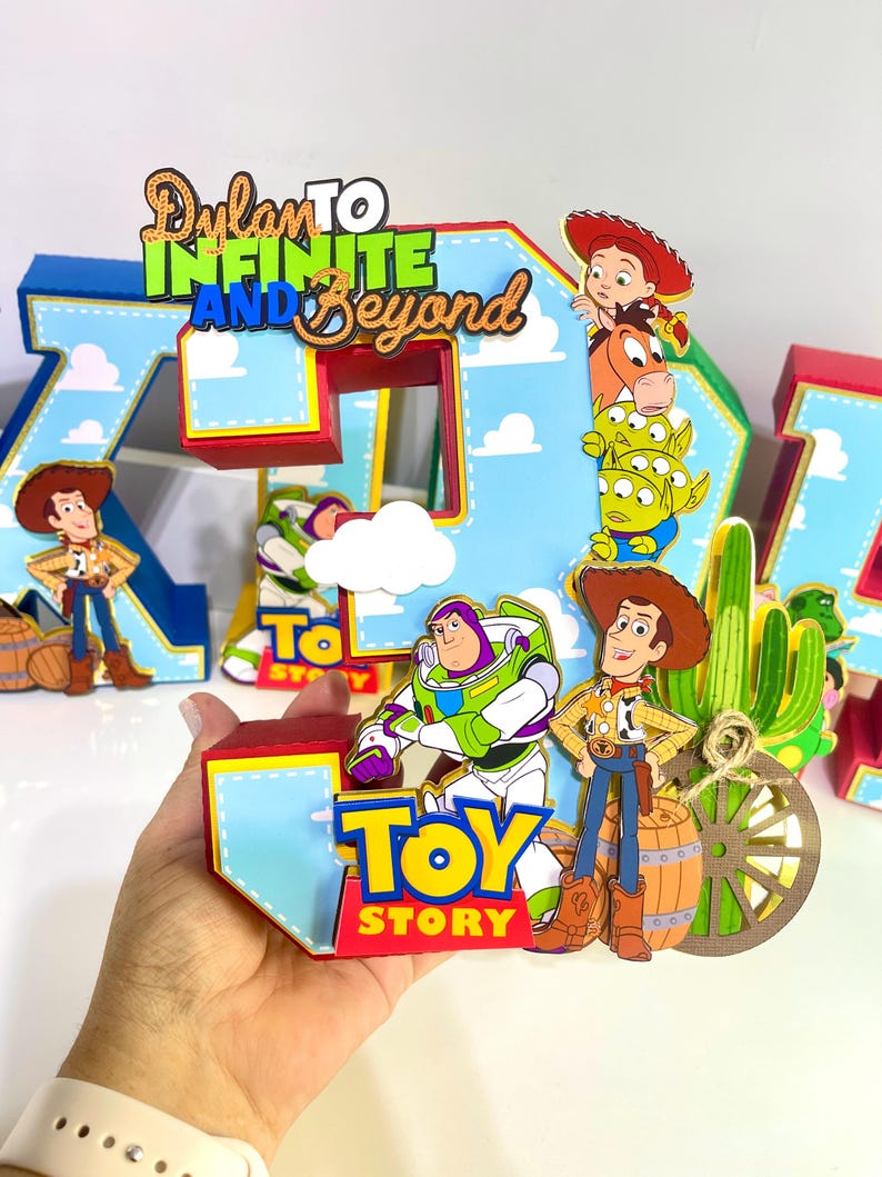 Toy Story 3D Letters – Customizable Birthday Cake Topper – Woody, Buzz ...