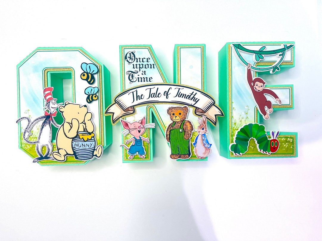 3D Storybook Letters: Custom Party Decor, Baby Shower Centerpiece - Etsy