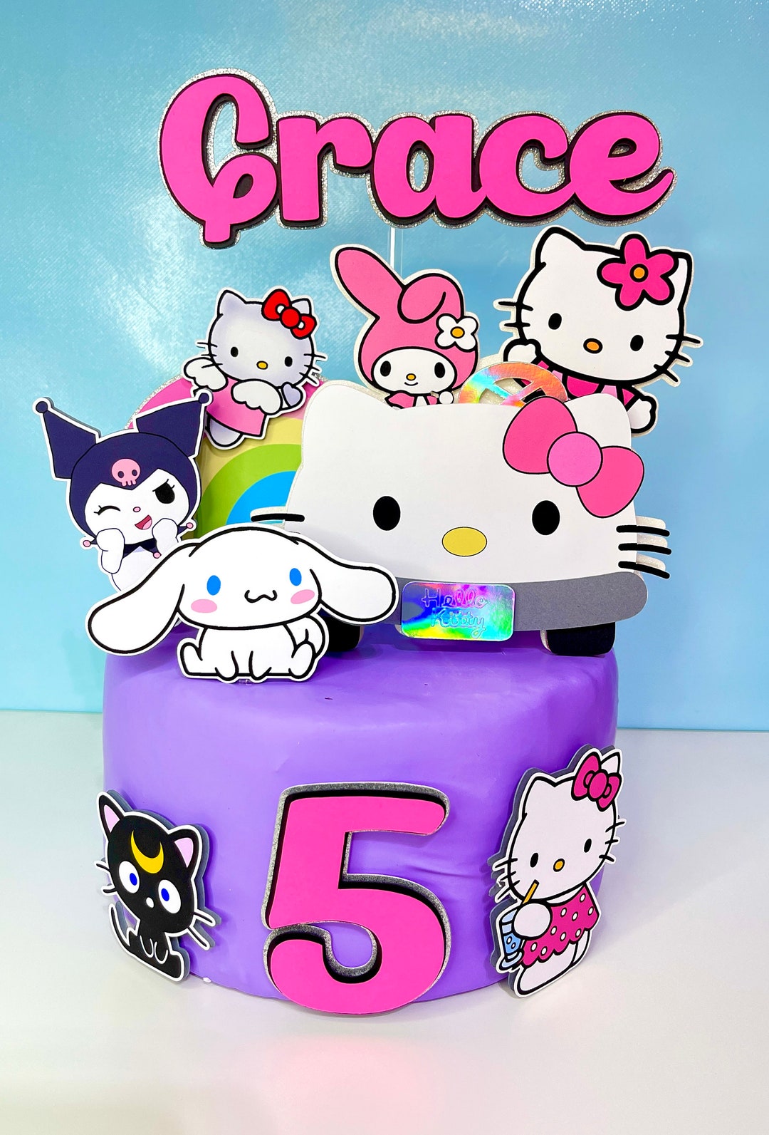 Custom Hello Kitty Cake Topper - Hello Kitty Birthday Party Decor ...