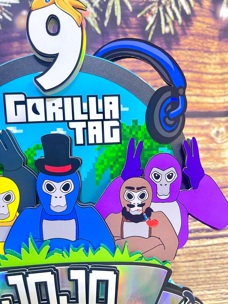 Gorilla Tag Cake Topper - Etsy