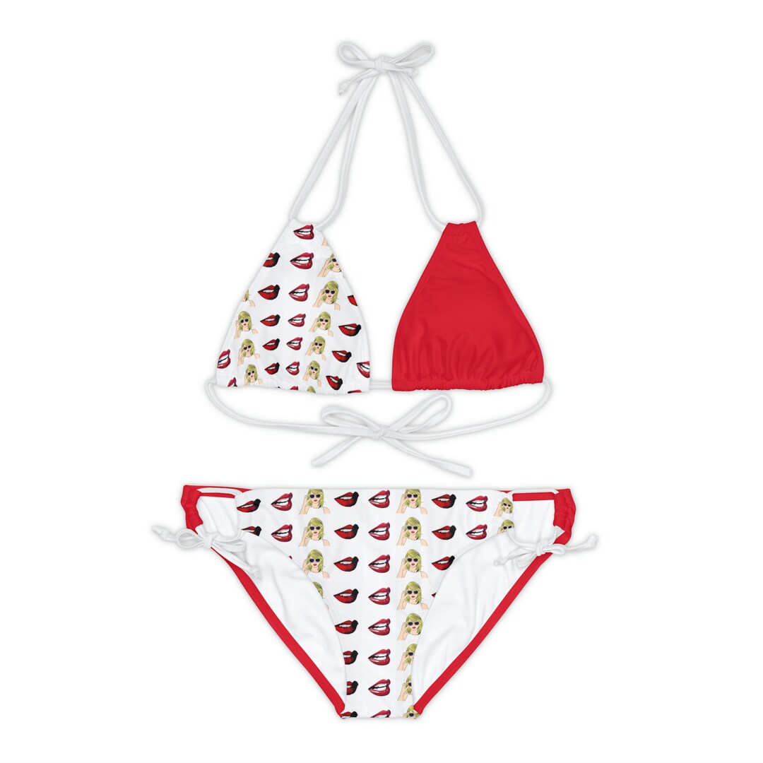 Taylor Lips Strappy Bikini Set AOP - Etsy