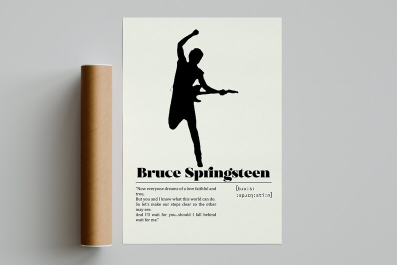 Bruce Springsteen Poster Minimalist Music Poster Vintage Retro Art ...