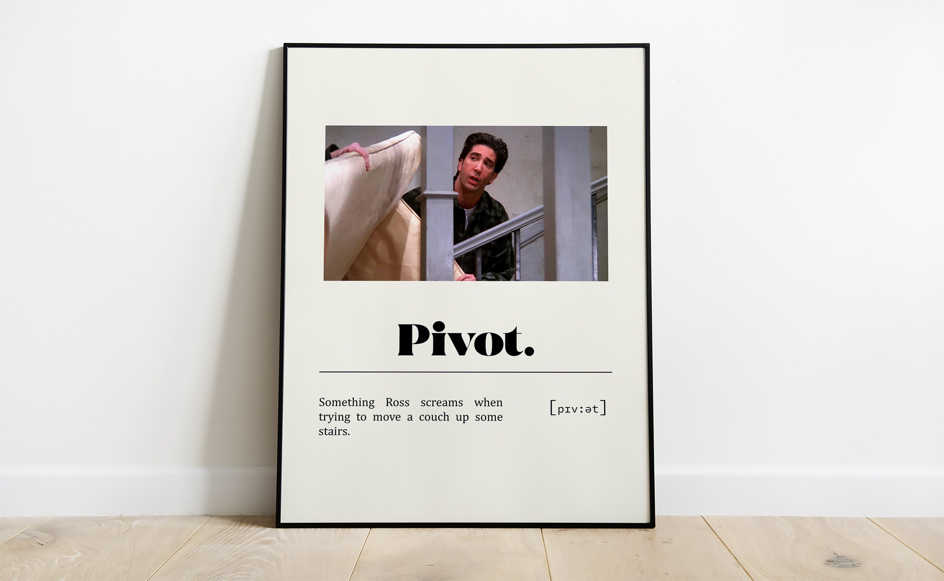 Friends Ross Pivot Poster Minimalist TV Show Poster Vintage Retro Art ...