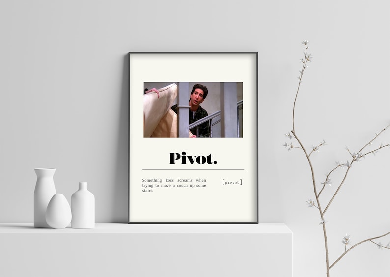 Friends Ross Pivot Poster Minimalist TV Show Poster Vintage Retro Art ...