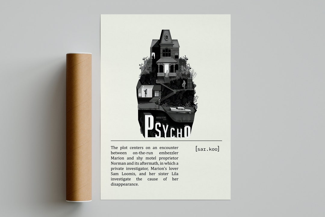 Psycho Poster Alfred Hitchcock Movie Poster Minimalist Movie Poster ...