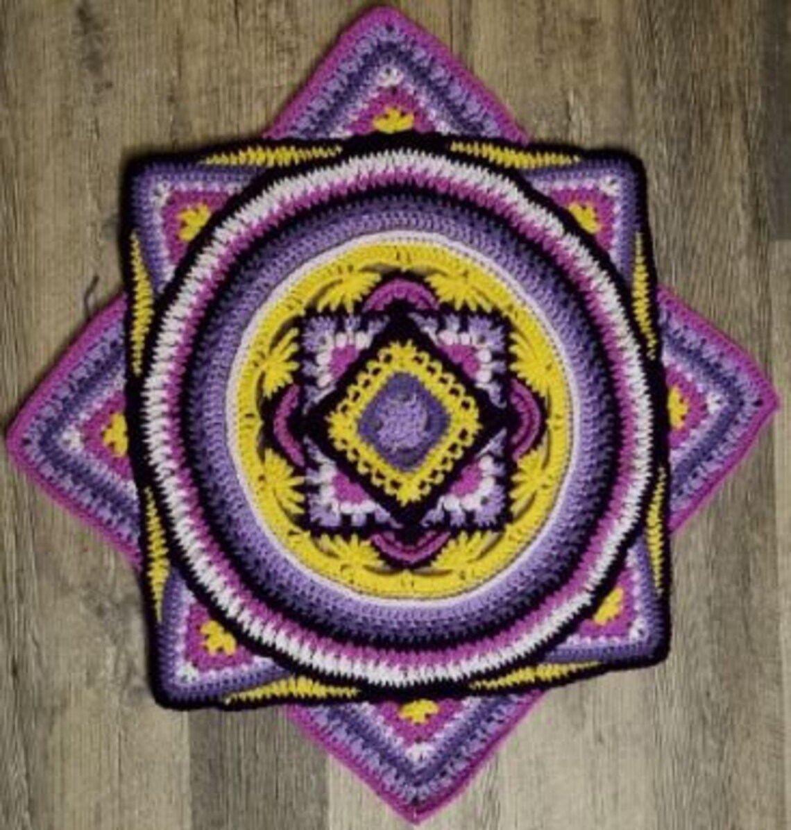 Crochet, Afghan, Throw, Mandala, Crochet Square, Pattern - Etsy