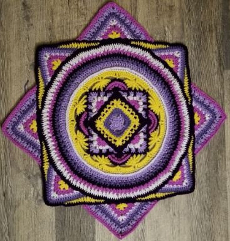 Crochet, Afghan, Throw, Mandala, Crochet Square, Pattern - Etsy