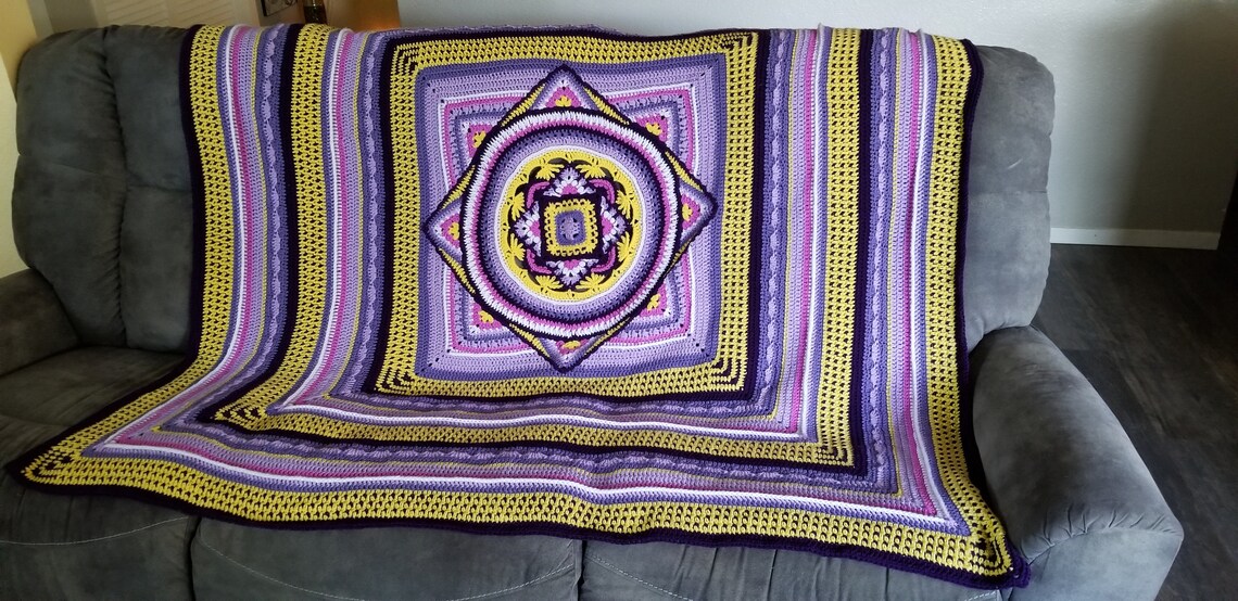 Crochet, Afghan, Throw, Mandala, Crochet Square, Pattern - Etsy