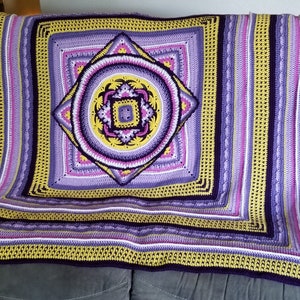 Crochet, Afghan, Throw, Mandala, Crochet Square, Pattern - Etsy
