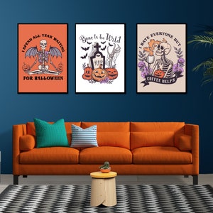 Halloween Skeleton Wall Art PNG, Spooky Skeleton Wall Art Printable ...