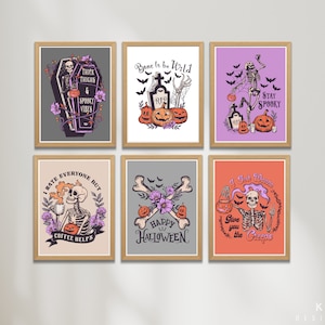 Halloween Skeleton Wall Art PNG, Spooky Skeleton Wall Art Printable ...