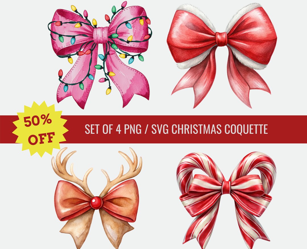 Christmas PNG Bundle, Christmas SVG Bundle, Coquette Christmas Bundle ...