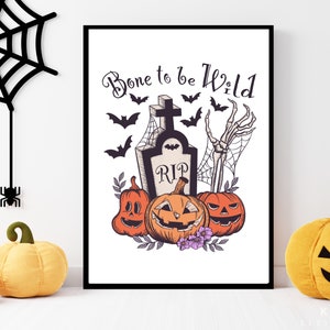 Halloween Skeleton Wall Art PNG, Spooky Skeleton Wall Art Printable ...