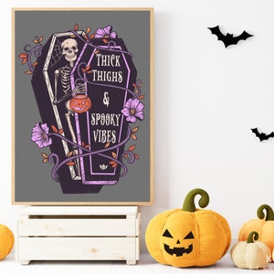 Halloween Skeleton Wall Art PNG, Spooky Skeleton Wall Art Printable ...