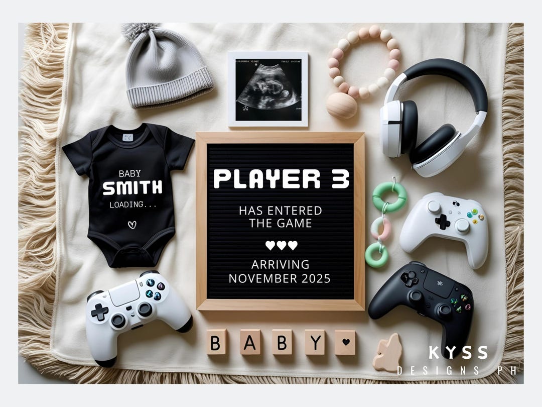 Video Game Digital Pregnancy Announcement Template, New Player ...