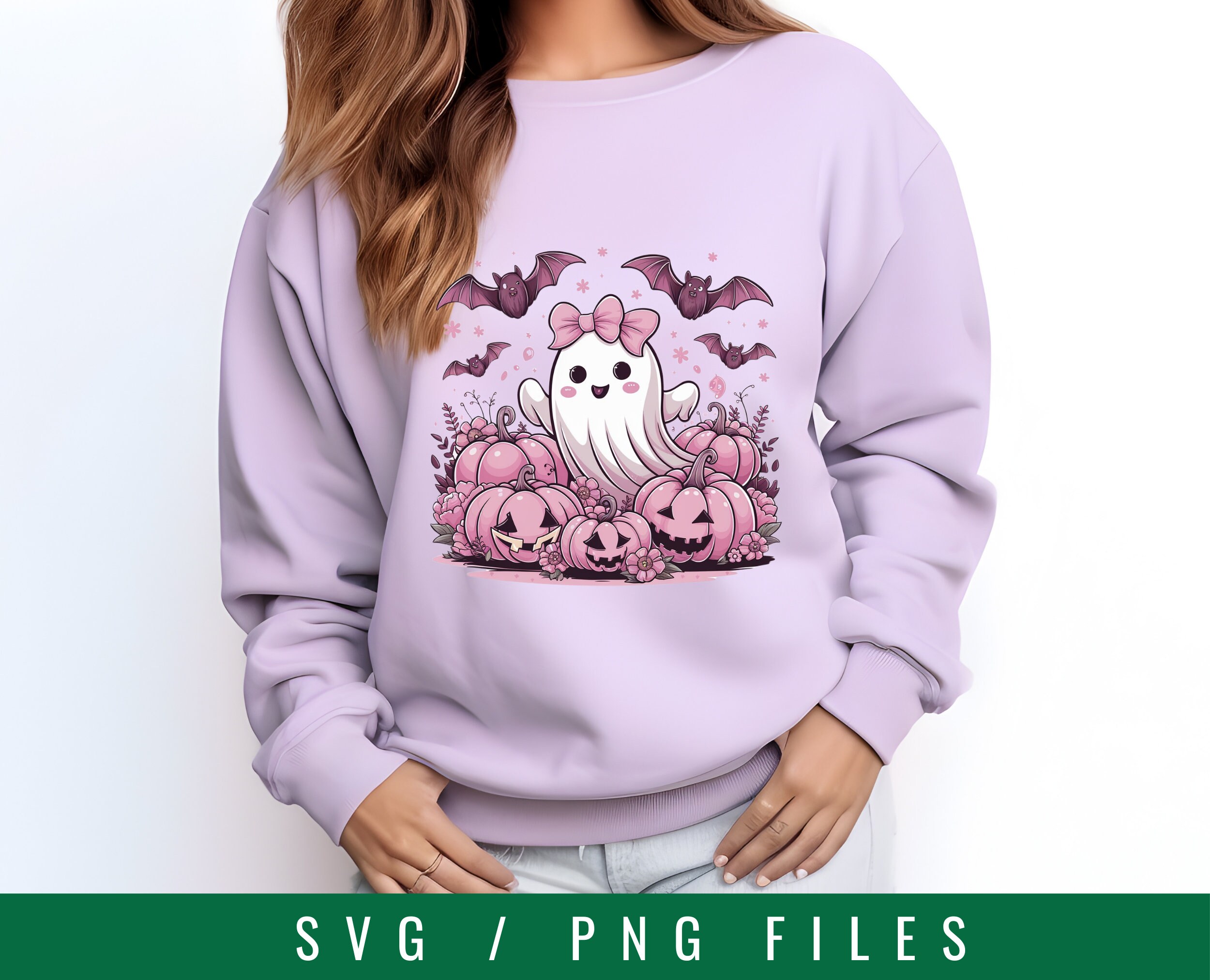Halloween PNG and SVG, Cute Girl Ghost Halloween Png, Halloween Pink ...