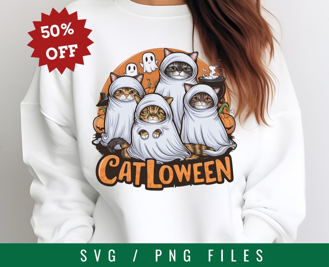 Catloween Png and Svg, Funny Cat Halloween, Halloween Cat Png, Spooky ...