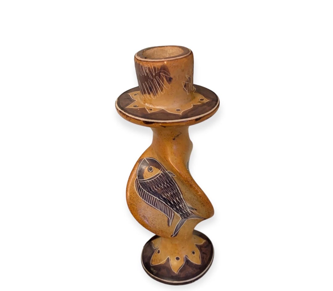 Vintage African Sandstone Candlestick - Etsy