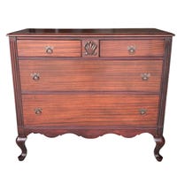 Chest of Drawers With 4 Push and Pull Drawers in Zebrano Wood - Etsy