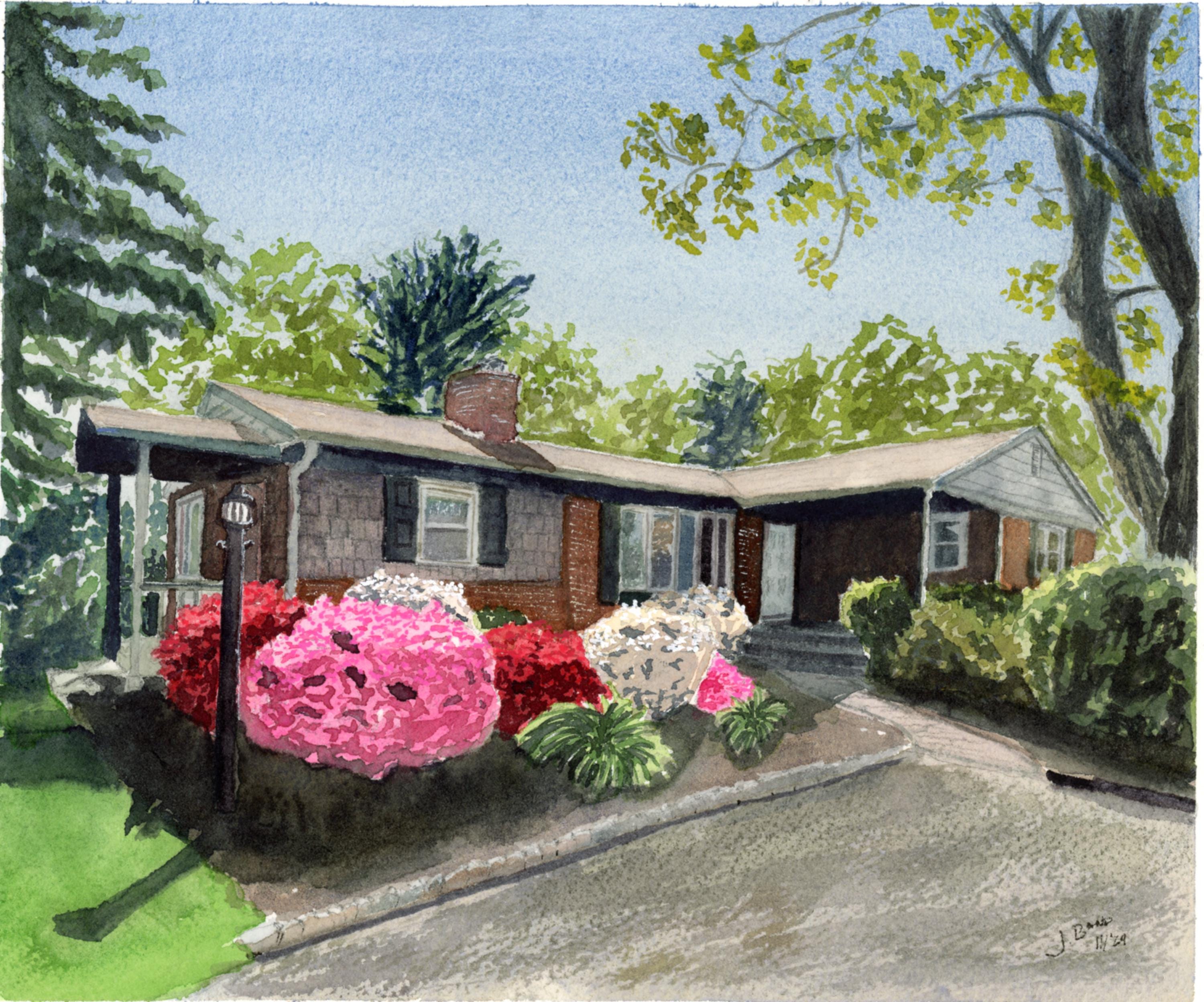 Custom Home Portrait Painting – Hand-painted Watercolor House Art ...