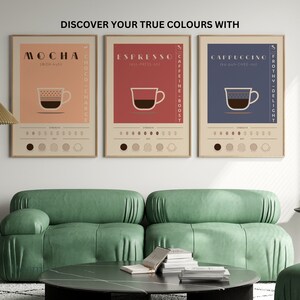 Green Mocha Poster | Minimalist Italian Coffee Art | Caffe Illustration ...