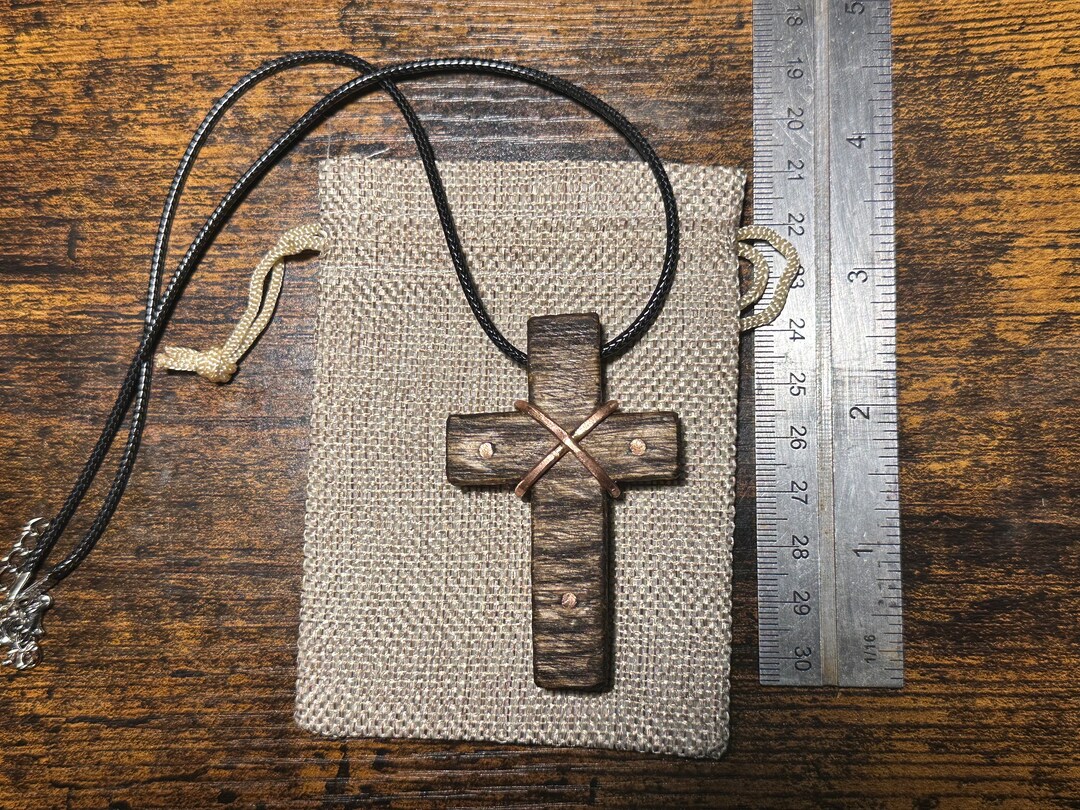 Oak Wooden Cross With Copper Crossings at the Center of the Cross. - Etsy