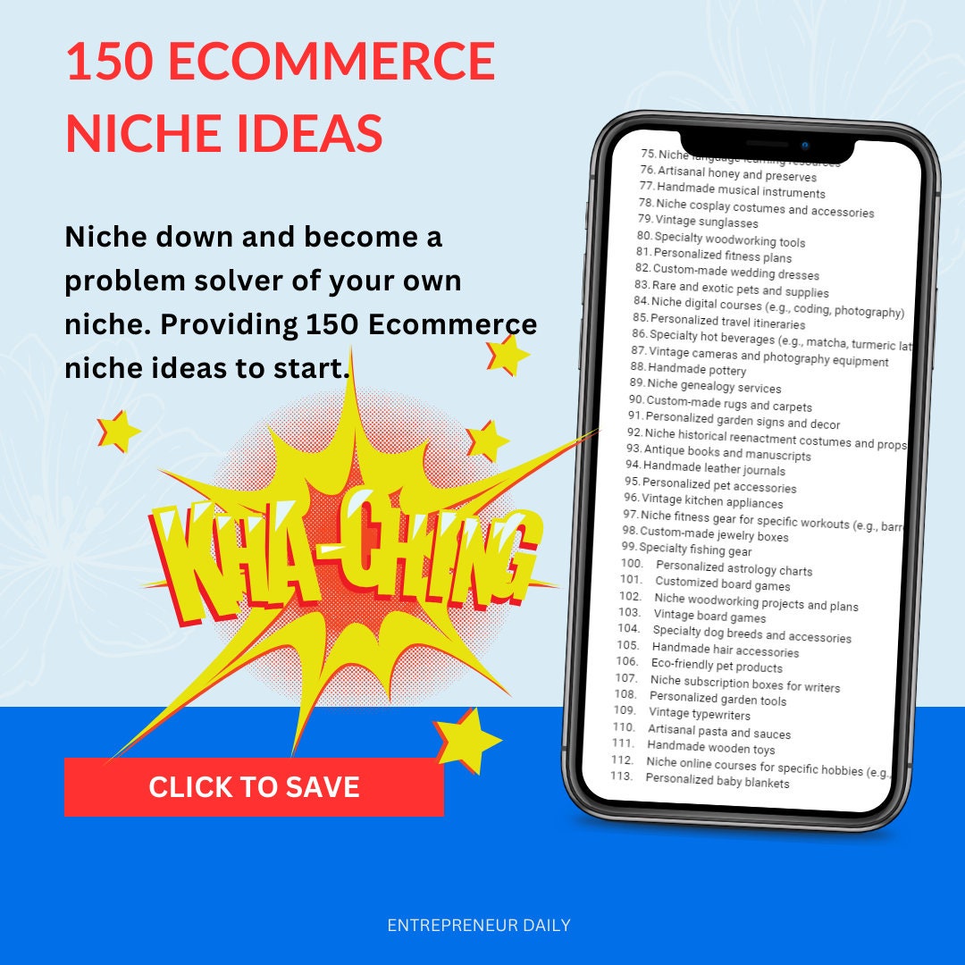 150 Ecommerce Niche Idea List, Niche Down Small Business, Online ...