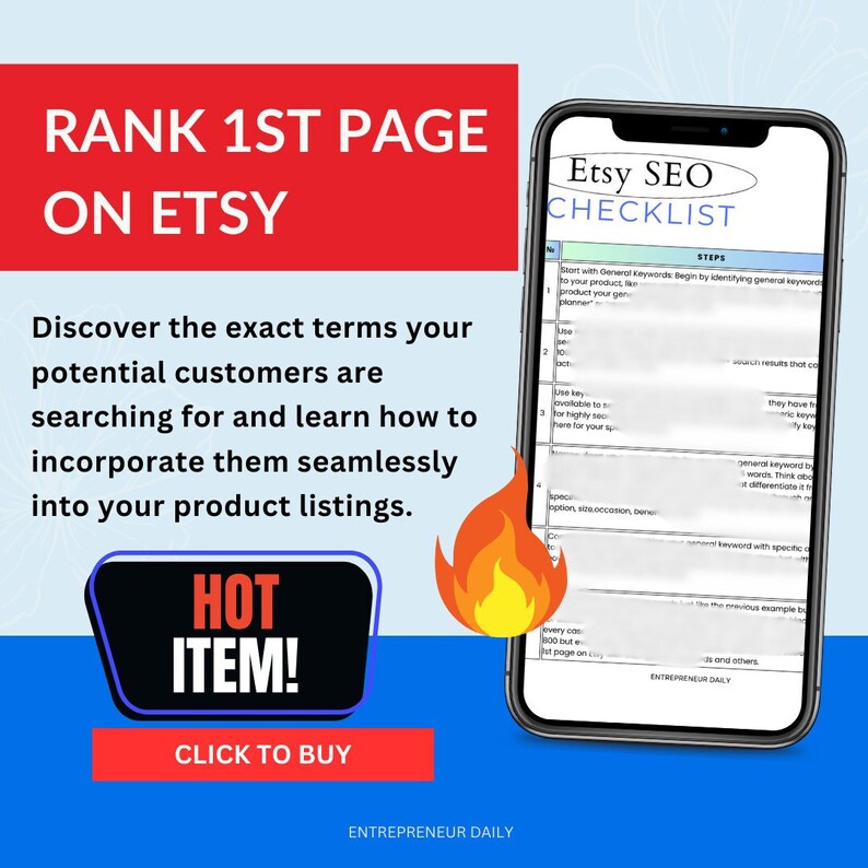 Etsy SEO Checklist Step by Step Guide, How to Sell on Etsy, Etsy ...