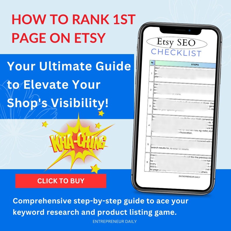 Etsy SEO Checklist Step by Step Guide, How to Sell on Etsy, Etsy ...
