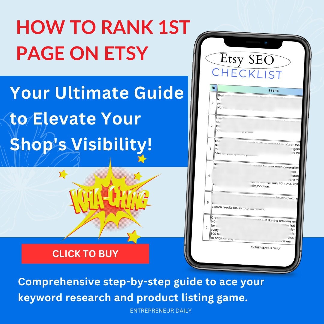 Etsy SEO Checklist Step by Step Guide, How to Sell on Etsy, Etsy Listing SEO, Marketing Strategy ...